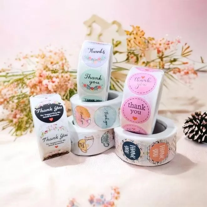 Jual HLSM - Stiker Label Thank You / Stiker Roll (500 Pcs) / Stiker ...