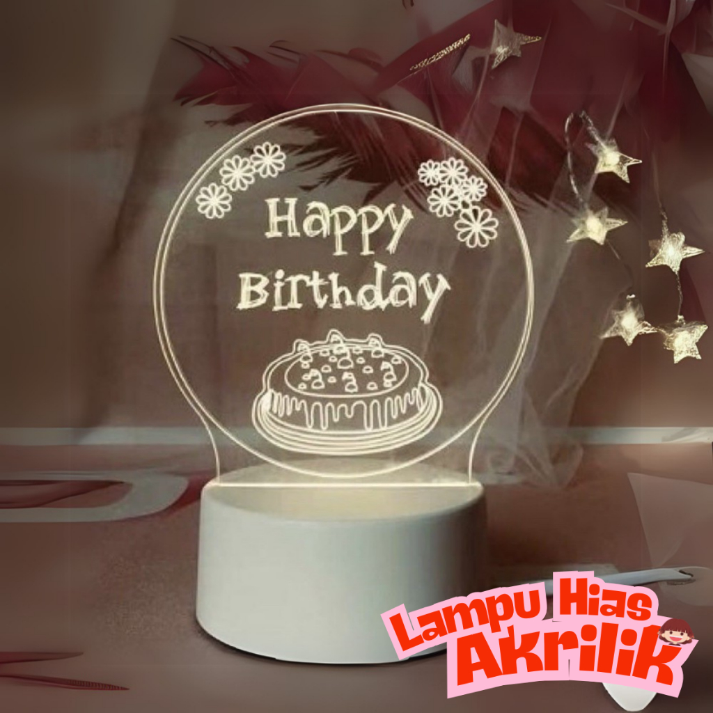Jual Lampu birthday | Lampu akrilik | Led Akrilik | Lampu 3D LED Kaca ...