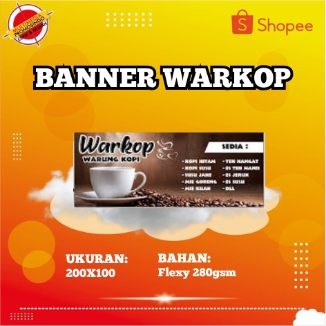 Jual Spanduk Banner Es Kopi/ Banner Es Kopi/ Spanduk Custom/ Free ...