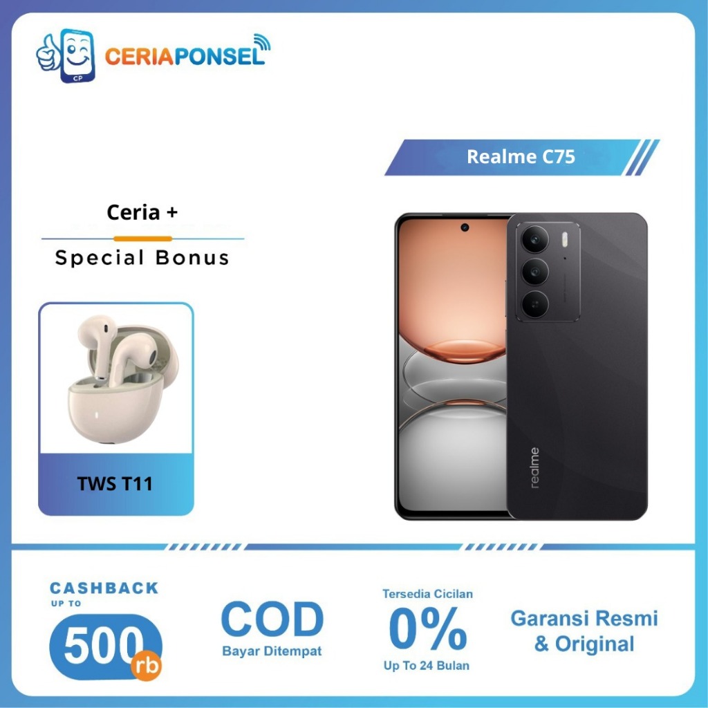 Jual Realme C75 8/128 & 8/256 Mediatek Helio G92 Max | Garansi Resmi | Shopee Indonesia