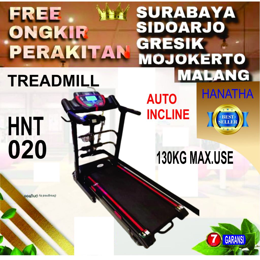 Jual Big Booster Treadmill Elektrik Auto incline Hanatha HNT-020 2.0HP ...