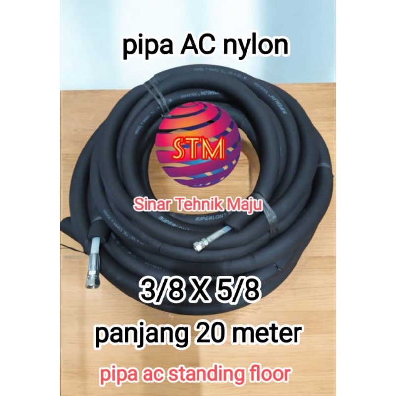 Jual pipa AC nylon 3/8 X 5/8 panjang 20 meter pipa AC standing fllor ...