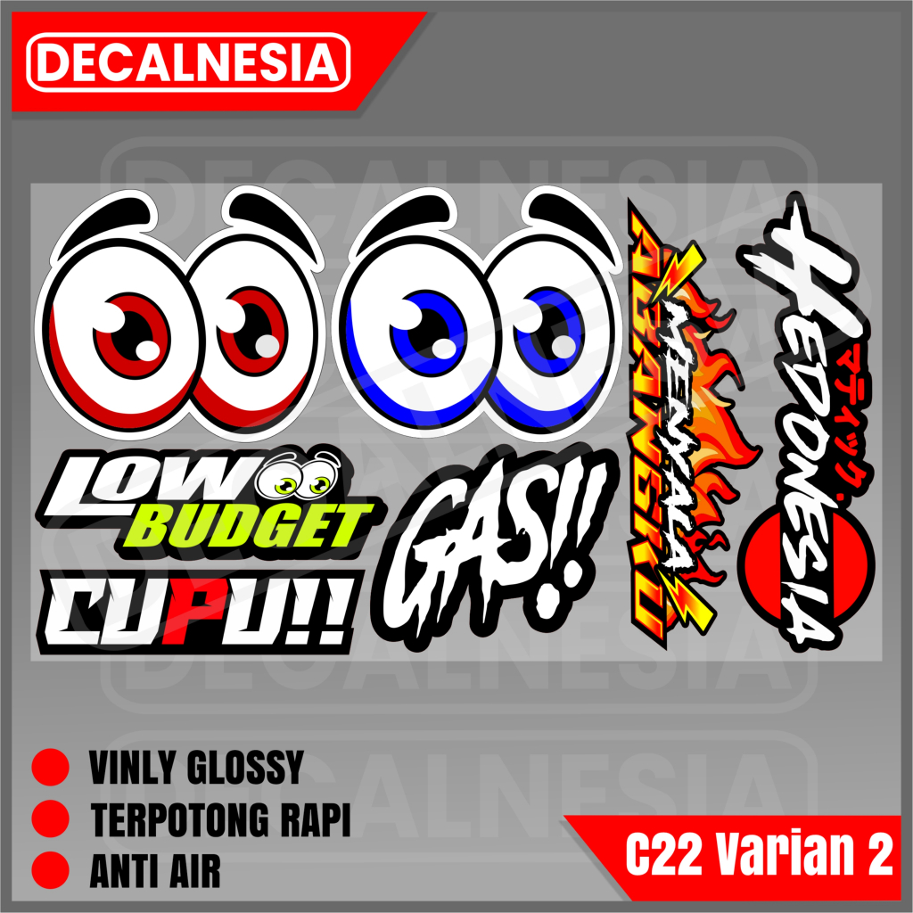 Jual Stiker Mata Racing Pack Motor Helm Kata Kata Sticker Variasi Mobil ...