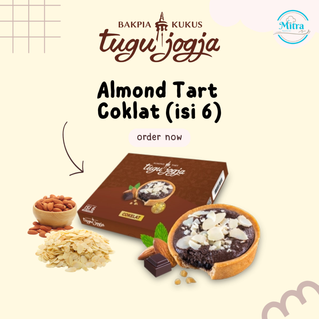 Jual Almond Tart Tugu Jogja isi 6 - Oleh Oleh Khas Jogja | Shopee Indonesia