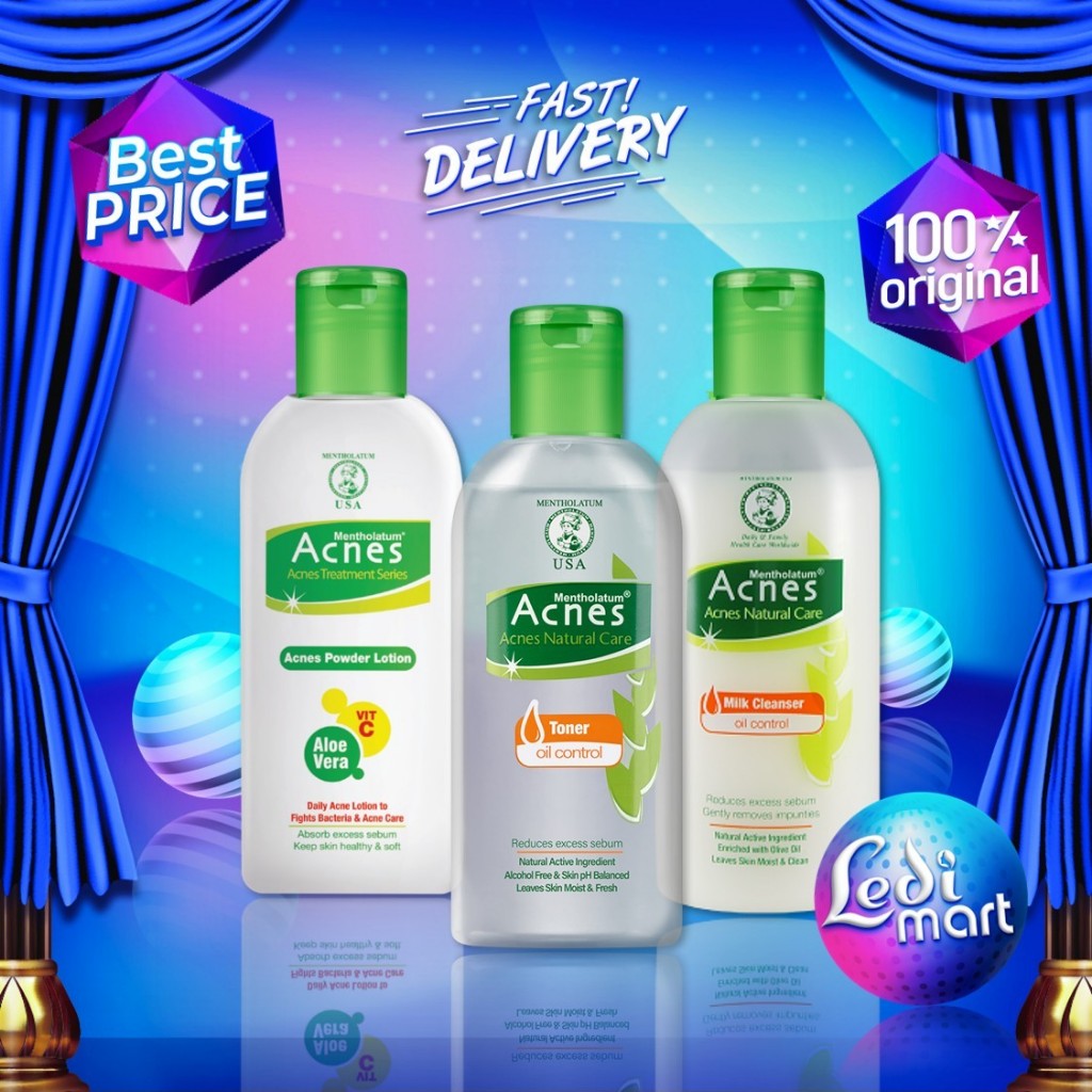 Jual Acnes Natural Care Treatment - Oil Control Toner - Milk Cleanser ...