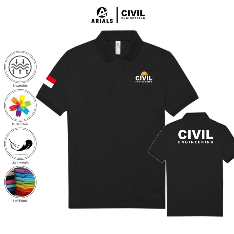 Jual Arials Polo shirt Baju Kaos Kerah Profesi Civil Engineering ...