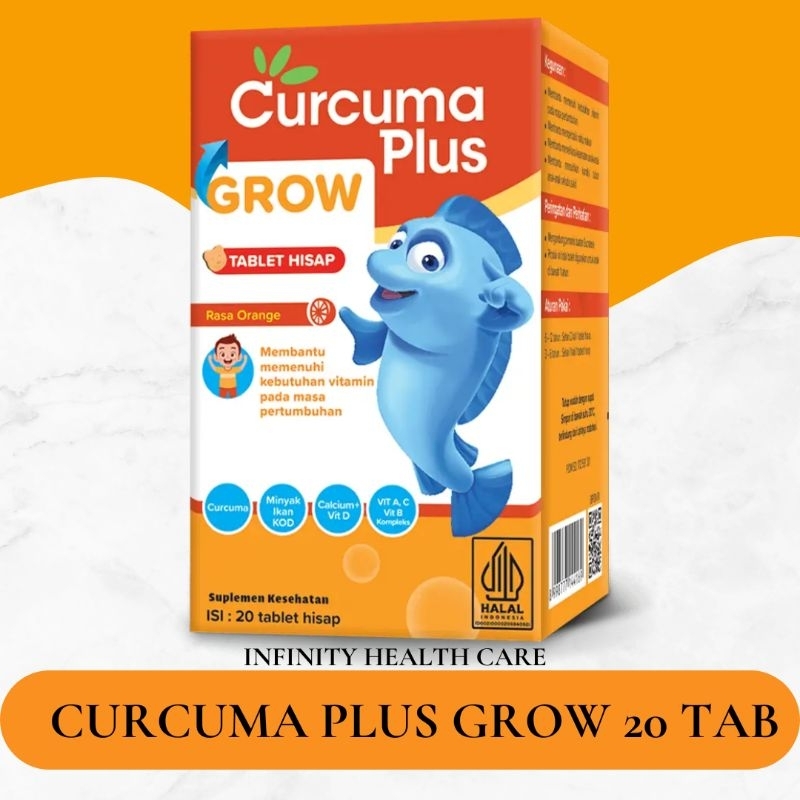 Jual Curcuma Plus Grow Tablet Hisap Multivitamin Rasa Jeruk Isi 20 ...