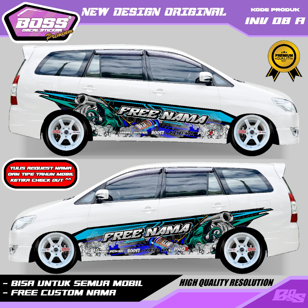 Jual INV08-STIKER MOBIL INNOVA CUMI DARAT CUSTOM-STIKER THAILOOK SIGRA ...