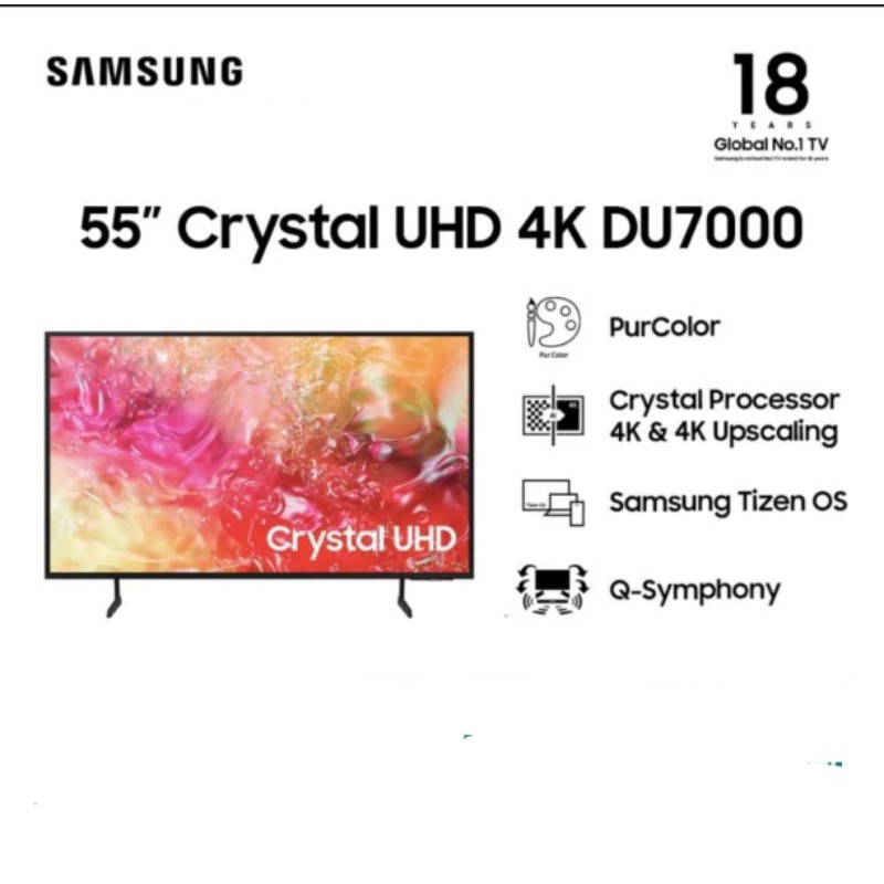 Jual Samsung Smart TV 55DU7000 UHD 4K Smsrt TV 55 inch UA55DU7000 ...