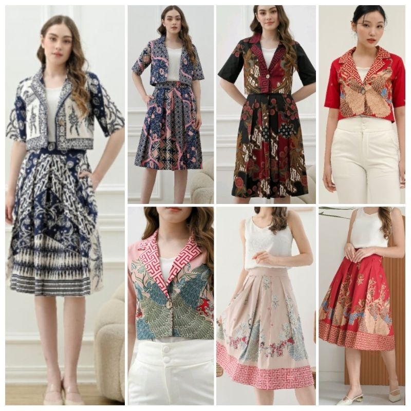 Jual Blazer Crop Batik Modern/OuterBatikWanita 316/Rok Batik wanita ...