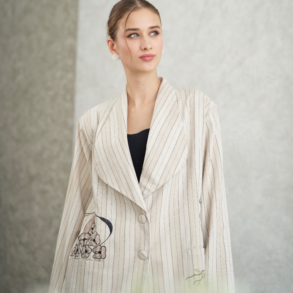 Jual Titik Alur || Yasmin || Blazer Linen Premium Eco Series | Shopee ...