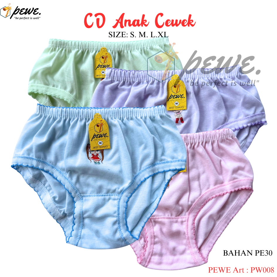 Jual 6 Pcs Celana Dalam Anak Perempuan umur 5-7 tahunpolos Tebal ...