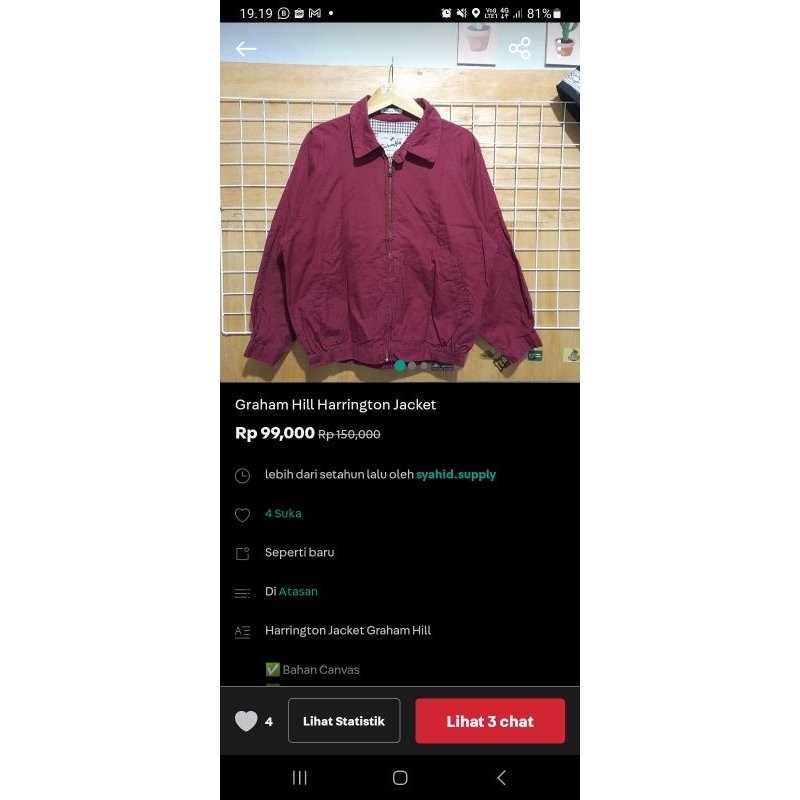 Jual Graham Hills Harrington Jacket | Shopee Indonesia