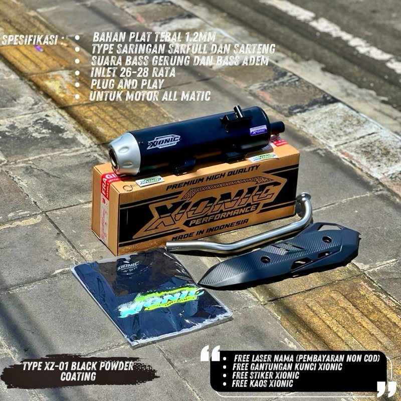 Jual Knalpot Standart Racing Matic Xionic Performance Type XZ-01 Powder ...
