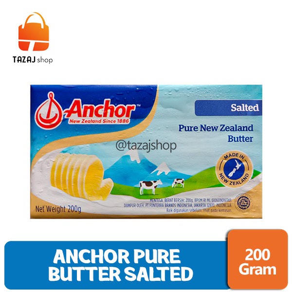 Jual Anchor Pure Butter Salted 200 Gram Asin Asal New Zealand | Shopee ...