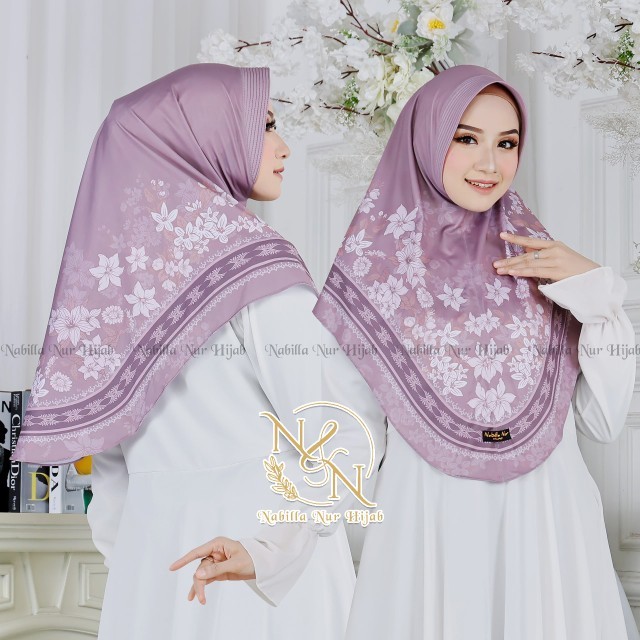 Jual Nabillanur - Hijab jilbab kerudung instan bergo motif bunga ...