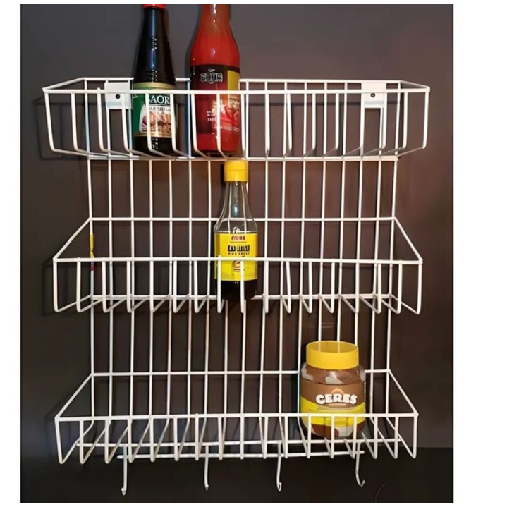 Jual Rak Botol Bumbu Dapur 3 Susun Kawat Vinyl Kokoh Kuat | Shopee ...