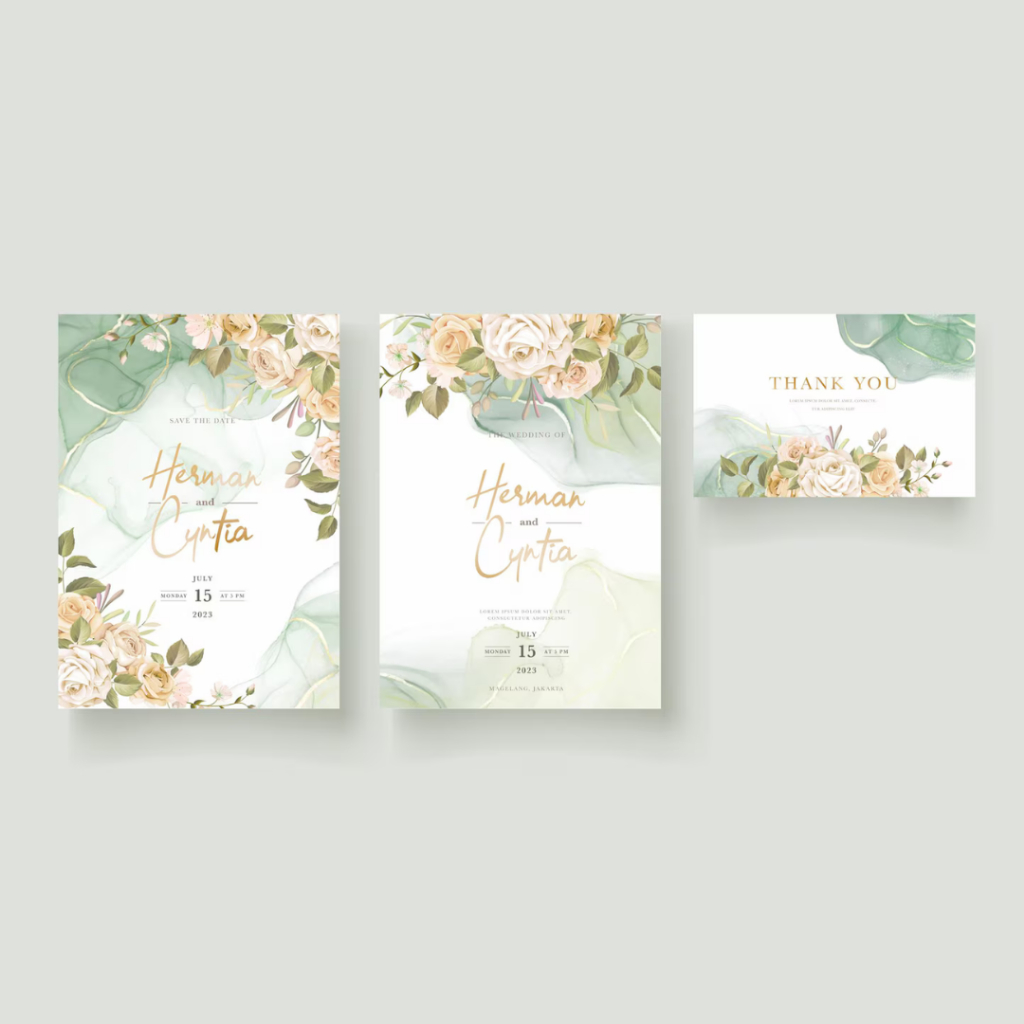 Jual Undangan Pernikahan Cetak Aesthetic - Floral MIWA | Shopee Indonesia