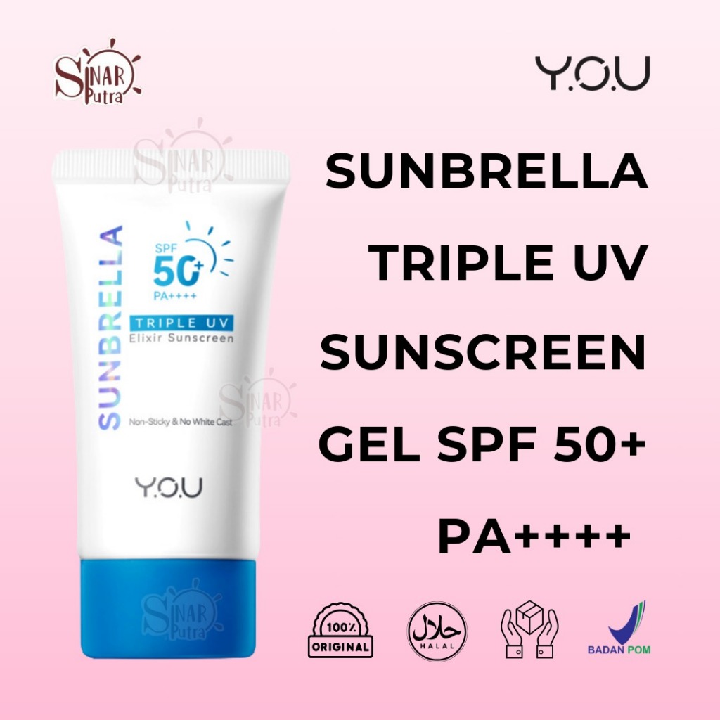 Jual Y.O.U Sunbrella Triple UV Elixir Sunscreen Gel SPF 50+ PA++++ | UVA UVB Blue Light ...