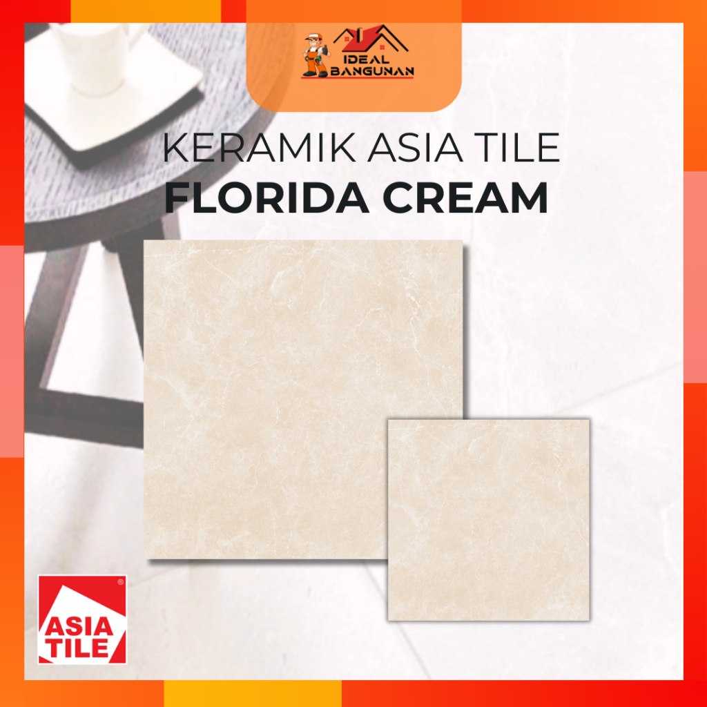 Jual [READY] KER. ASIA TILE 50X50 FLORIDA CREAM | KERAMIK LANTAI ...