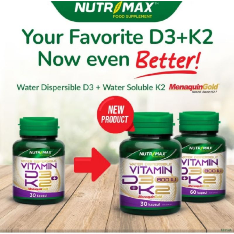 Jual NUTRIMAX vitamin D3 + K2 kesehatan tulang dan gigi imunitas osteoporosisi autoimun isi 30 ...