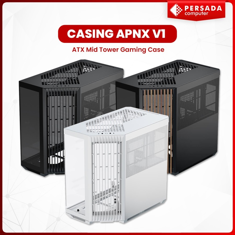 Jual CASING APNX V1 White Full Snow ATX Mid Tower Gaming Case | Shopee ...
