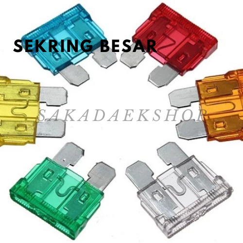 Jual 5 pcs Fuse Sekring Tancap DX Besar Sekring Tusuk 10A 20A 25A 30A ...