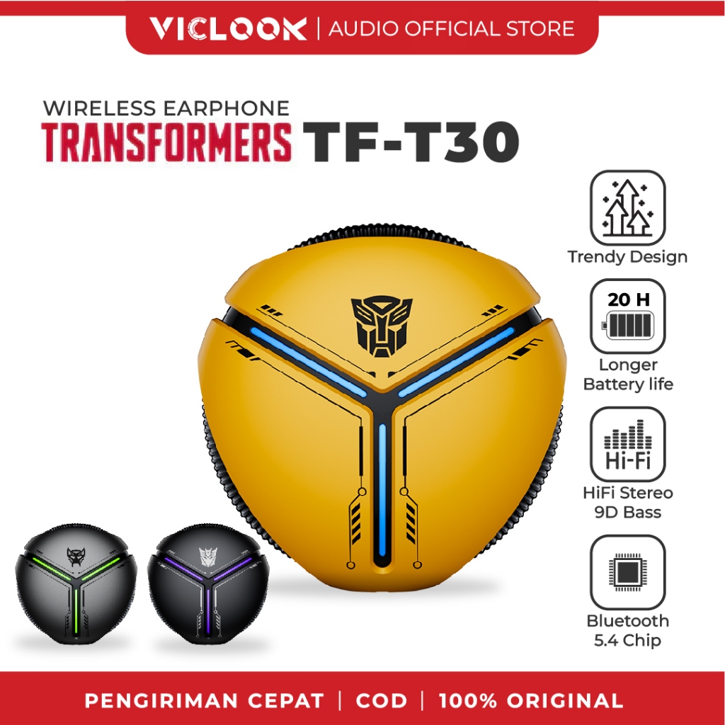 Jual VICLOOK X Transformers Earphone Bluetooth V5.4 Wireless TF-T30 Headset Bluetooth | Shopee ...