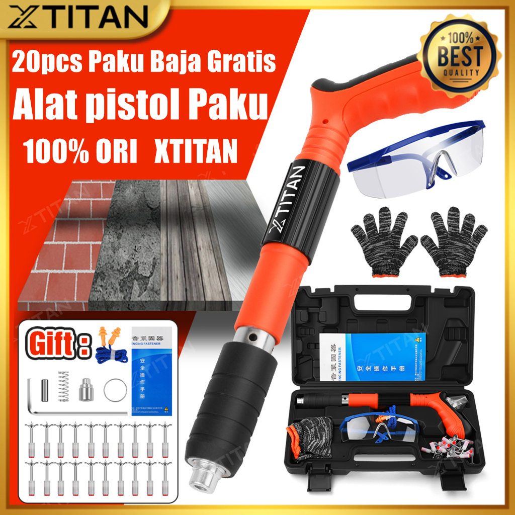 Jual 【COD+50pcs Paku Gratis】XTITAN 7.2mm Alat Pistol Paku Tembak Beton ...