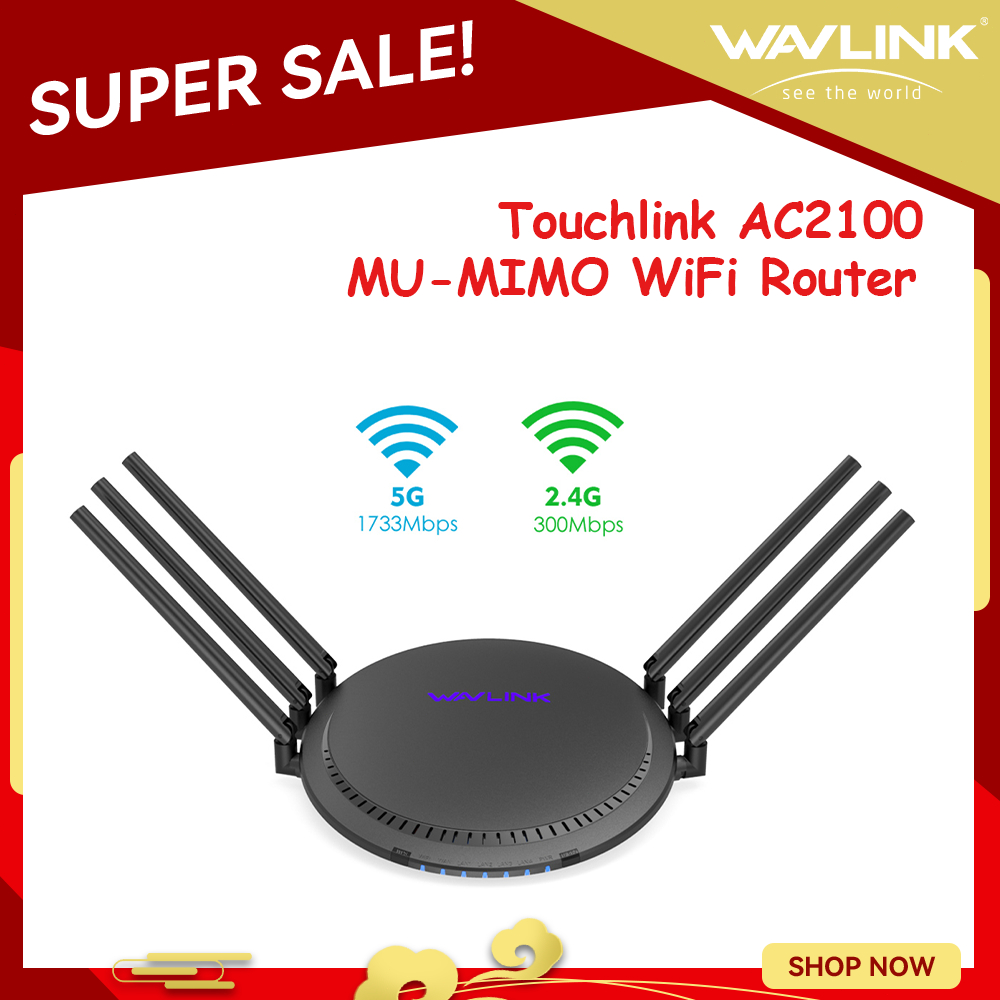 Jual Wavlink, QUANTUM D6 – AC2100 MU-MIMO Dual-band 5G+2.4G, Smart Wi ...