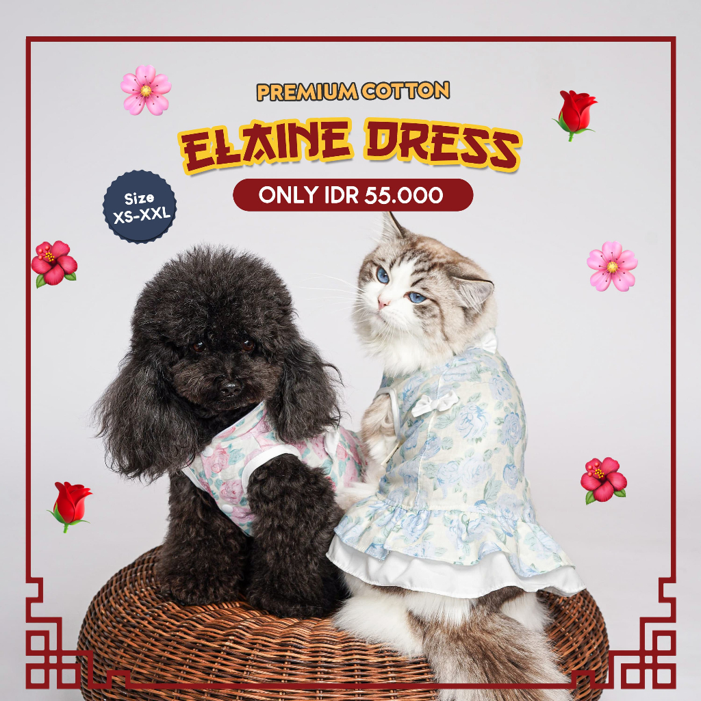 Jual Pawlovin - Baju Anjing & Kucing Elaine Dress | Shopee Indonesia