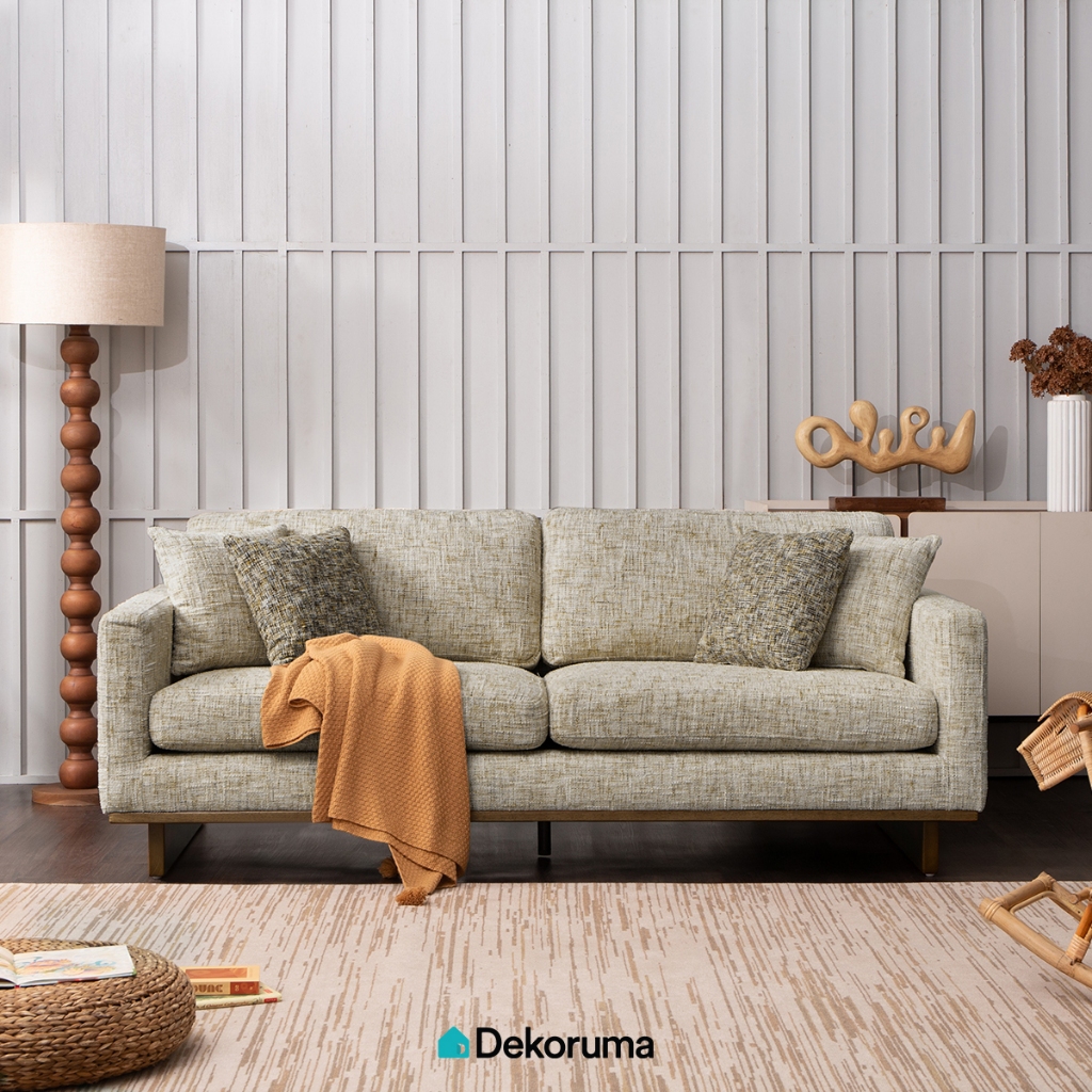 Jual Dekoruma MINORU Sofa 3 Dudukan / Sofa 3 Seater - Krem | Shopee ...