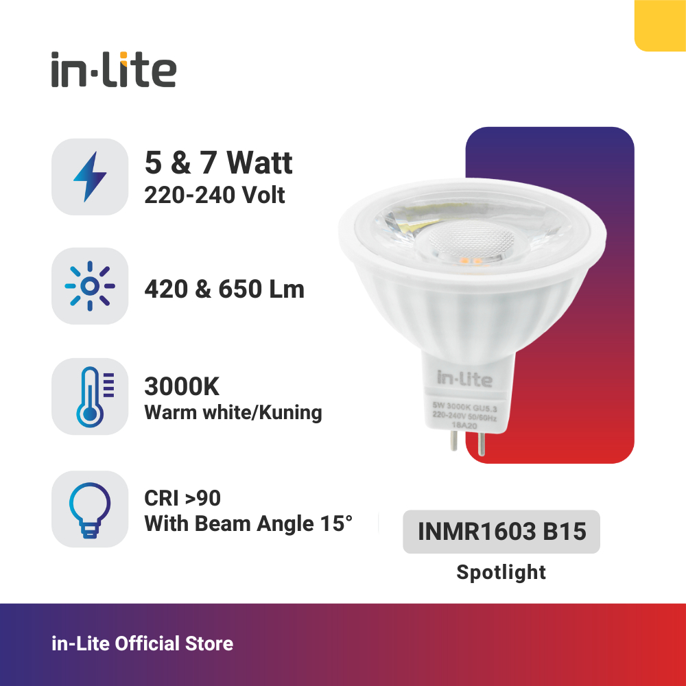 Jual in-Lite LED Lampu Sorot Spotlight INMR1603 Tusuk GU 5,3 - With ...