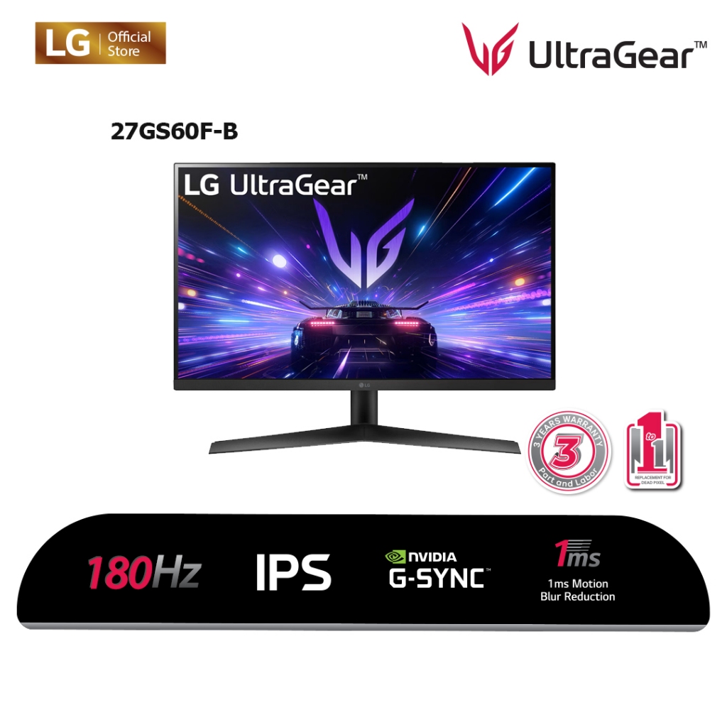Jual LG UltraGear™ 27GS60F-B 27" FHD IPS Gaming Monitor NVIDIA® G-SYNC® Compatible 1ms 180Hz ...