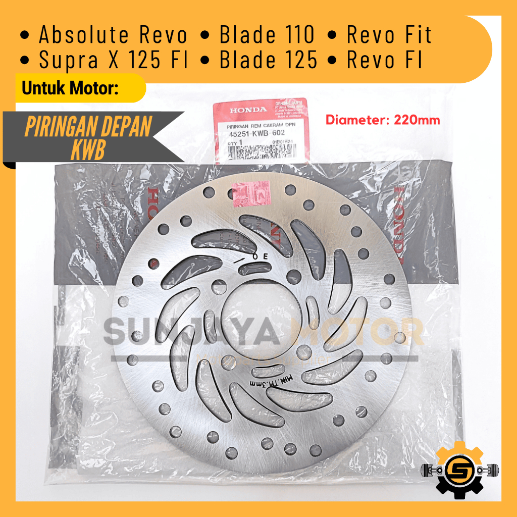 Jual Disc Brake Depan Original Honda KWB Piringan Cakram Absolute Revo ...