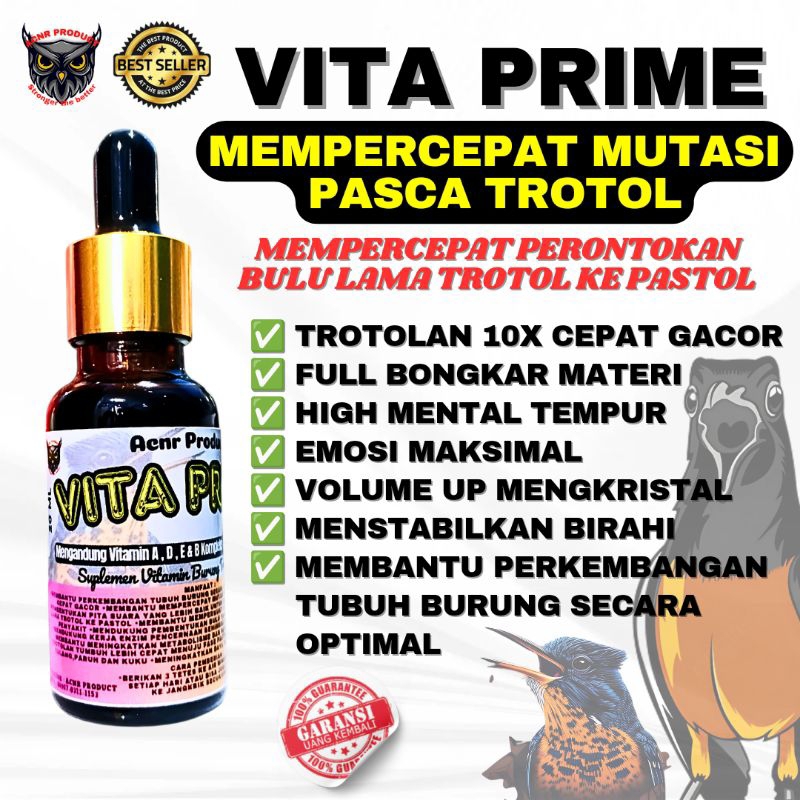 Jual VITAMIN BURUNG TROTOL PASTOL VITA PRIME PENGGACOR MURAI BATU ...