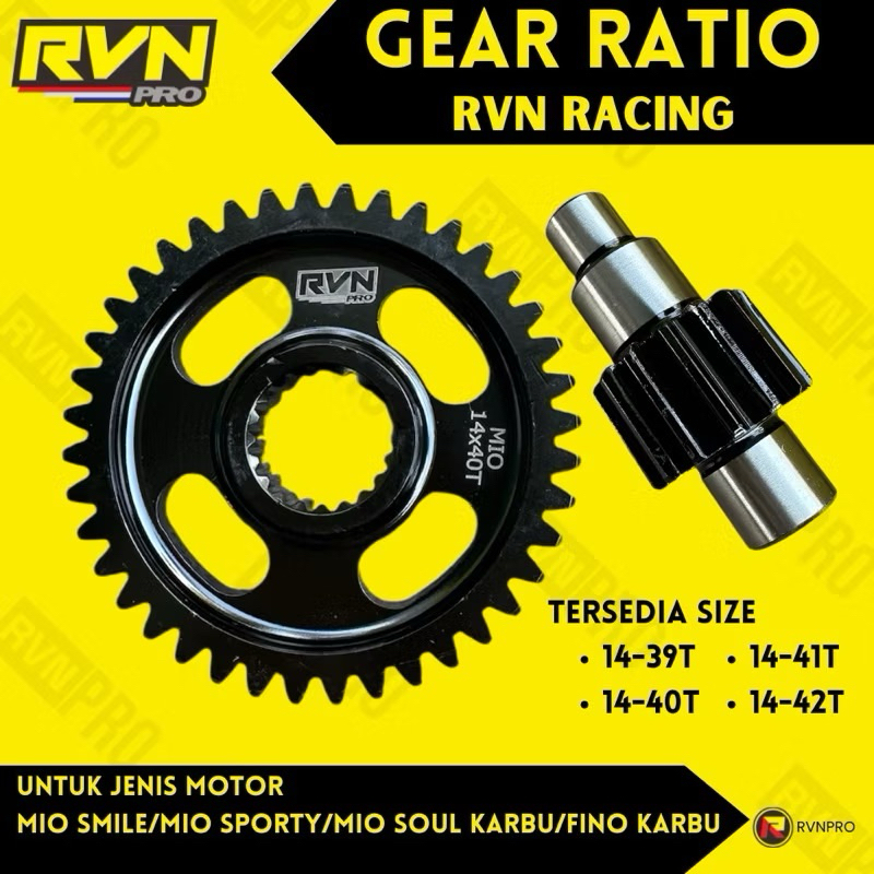 Jual GEAR GIGI RATIO RASIO MIO FINO NUOVO KARBU RVN RACING 14/39 14/40 14/41 14/42 - GEAR GIGI ...