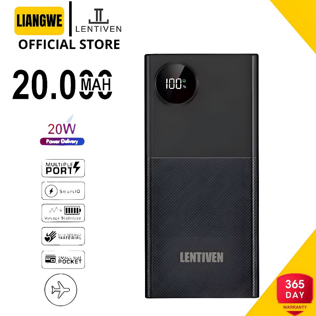 Jual LIANGWE LENTIVEN PowerBank 20000mah Mini With 4usb Fast Charging ...