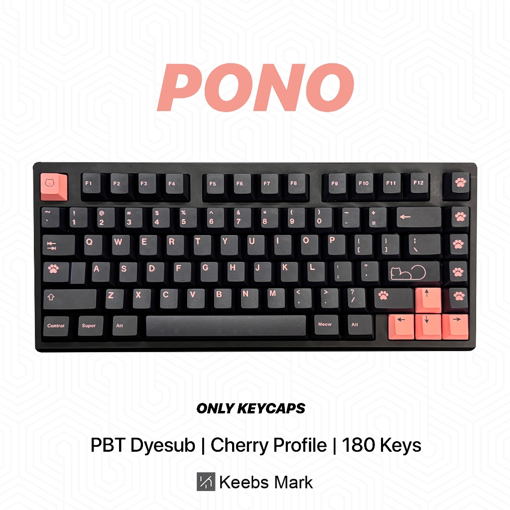Jual Pono Keycaps PBT Dyesub 180 Keys Cherry Profile Keycaps Keyboard ...