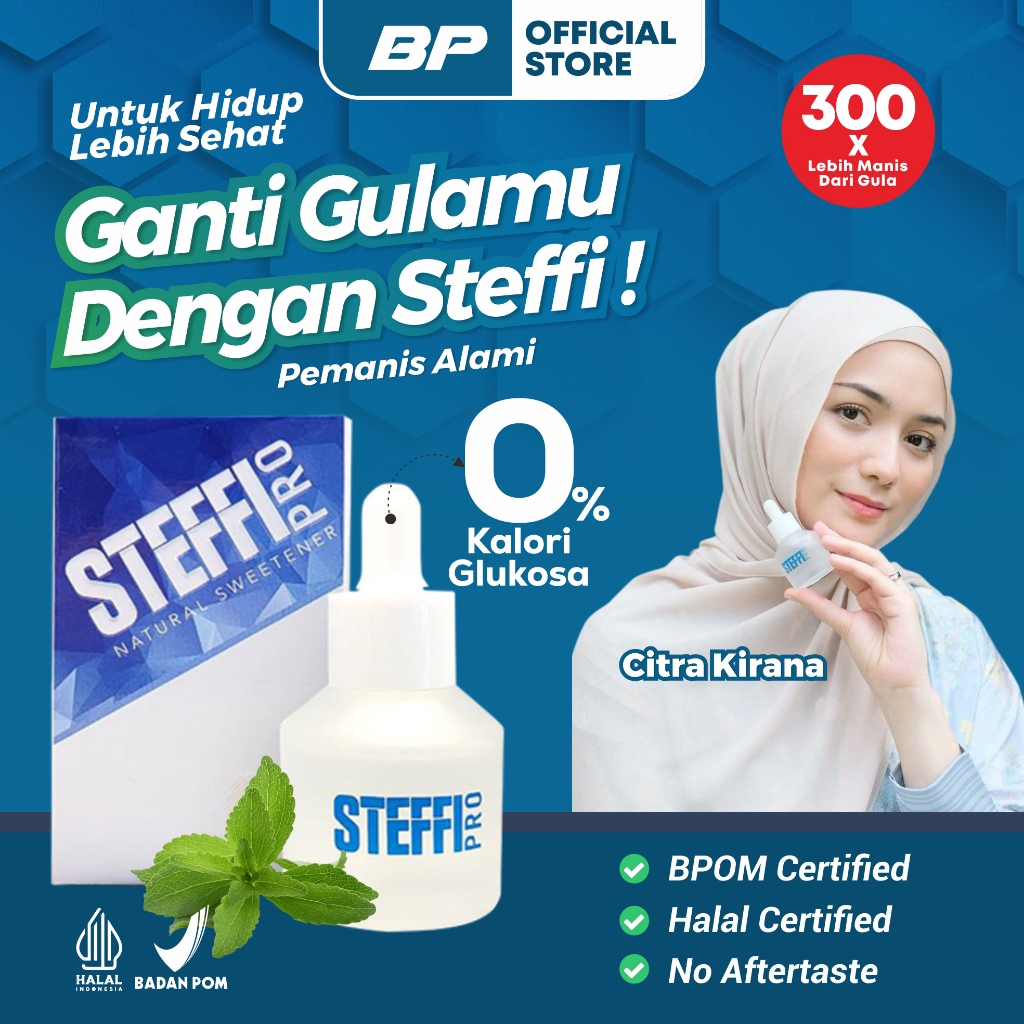 Jual STEFFI PRO - Pemanis Alami Stevia Tetes 0 Kalori Pengganti Gula ...