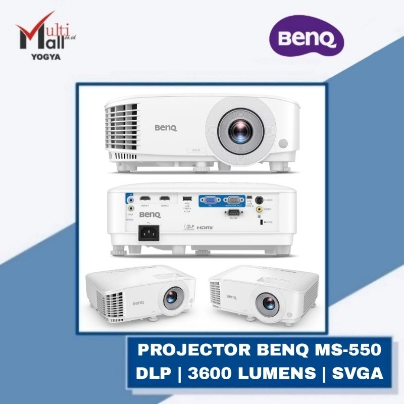 Jual BenQ Projector MS-550 SVGA 3600 Lumens DLP Proyektor MS 550 SmartEco Speaker RCA HDMI VGA ...