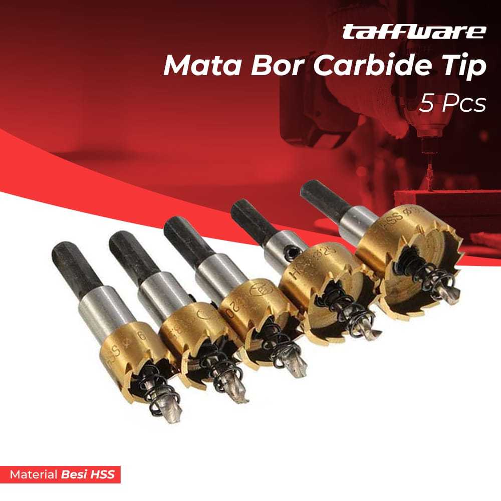 Jual Taffware mata bor besi 5 pcs holesaw besi 16 18 20 25 30 mm mata ...