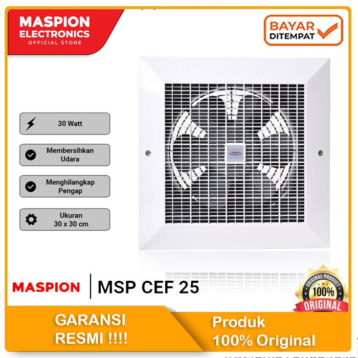 Jual Maspion MSP CEF 25 Ceiling Exhaust Fan / Kipas Exhaust Plafon ...