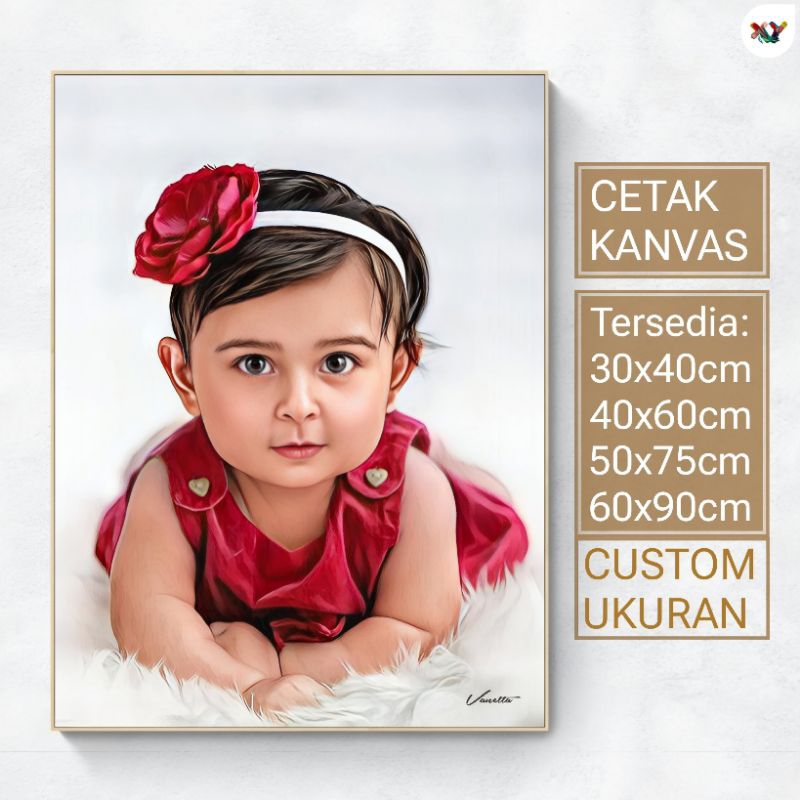 Jual Cetak foto kanvas lukisan wajah ukuran bervariasi dekorasi ...