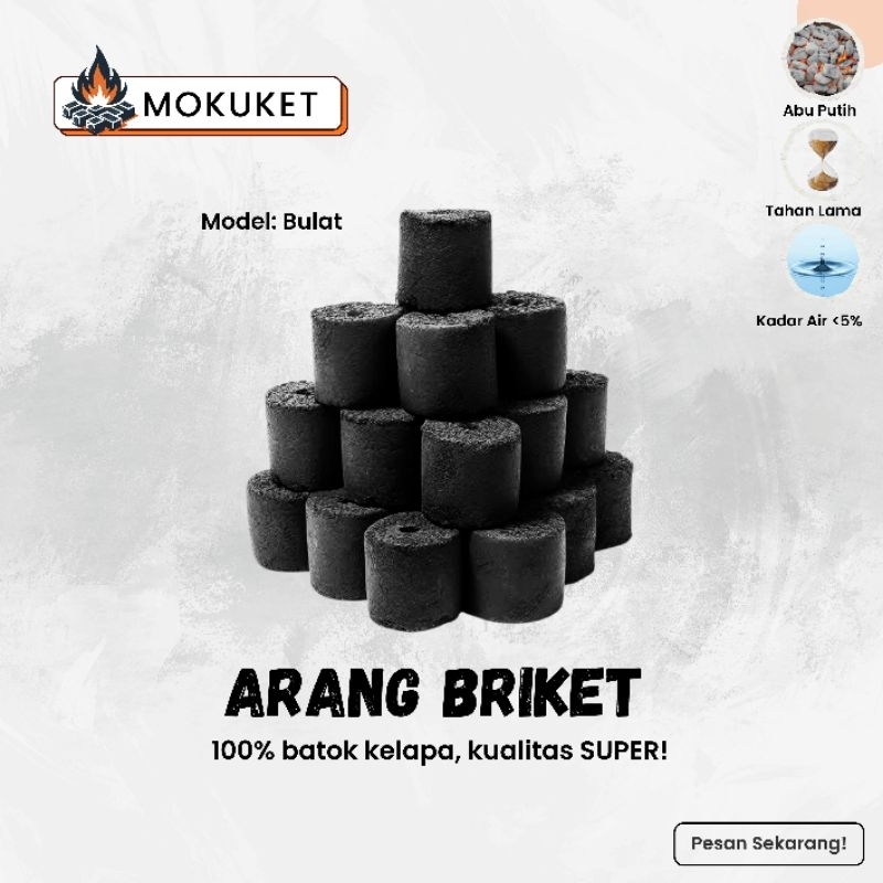 Jual Arang Briket / Briket Charcoal Bulat Bakaran BBQ Sate dll | Shopee ...