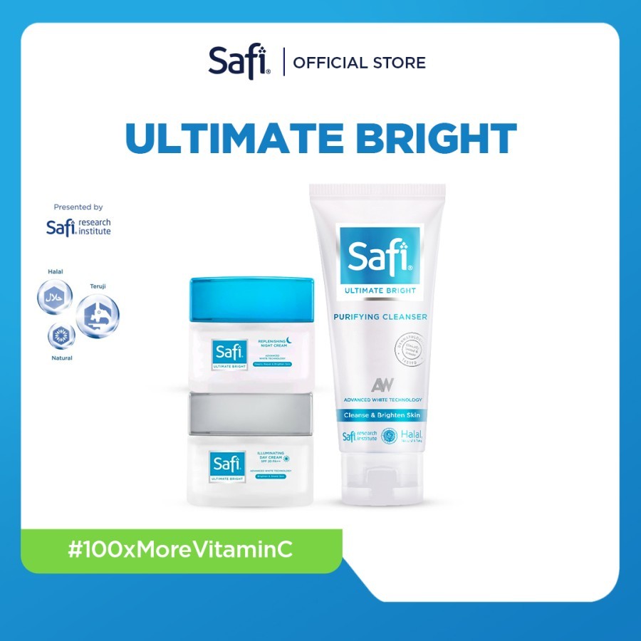 Jual SAFI - Ultimate Bright - Package Cleanser 100gr + Day&Night Cream 25gr | Shopee Indonesia