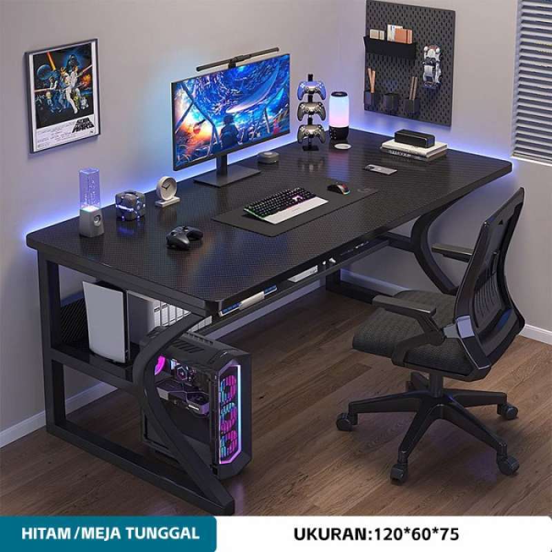 Jual KUCA Meja Gaming Meja Komputer Meja Belajar Hitam Meja Kantor ...