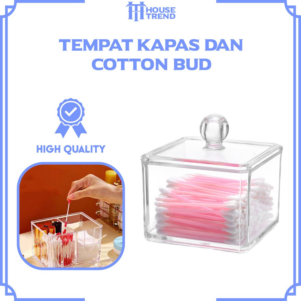 Jual HOUSE-K13 Tempat Kapas Dan Cotton Bud / Kotak Kapas Aesthetic ...