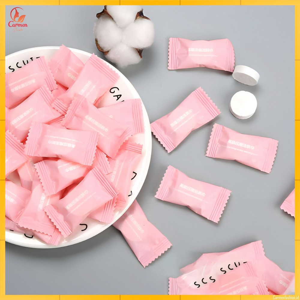 Jual Sheetmask Masker Wajah Candy / Masker Tisu Bulat Mini Portable ...