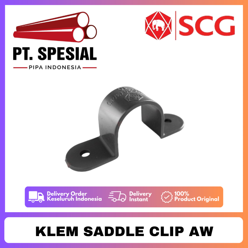Jual Saddle Clip PVC AW SCG 3/4" / Klem Pipa Pipa PVC / Klem Sadlle Clip PVC AW SCG - 09 ...